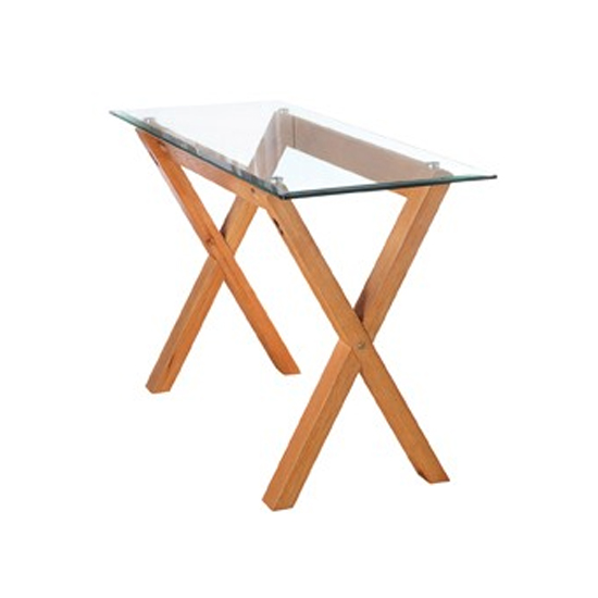 Cadiz Glass Console Table In Oak