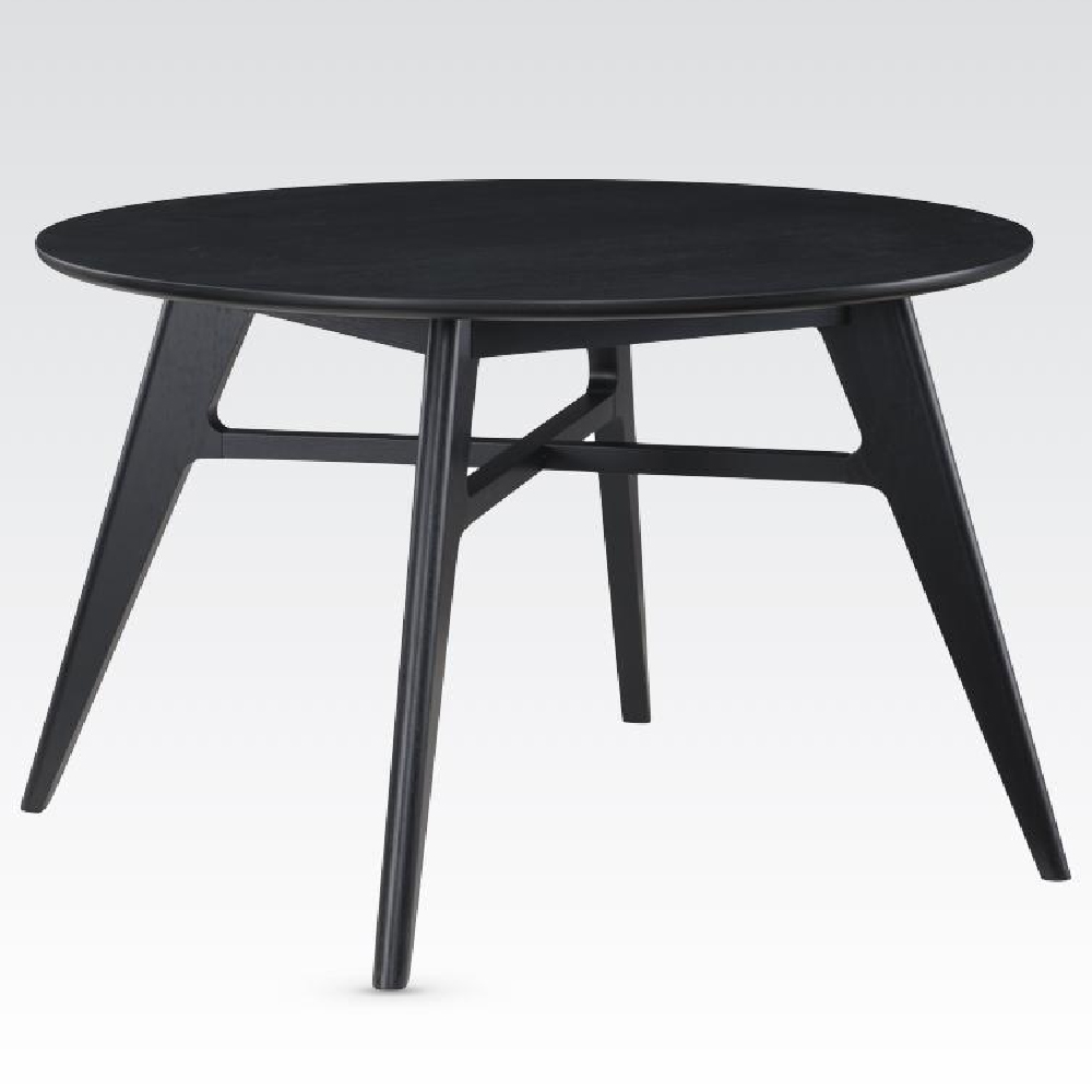 Cairo Wooden Round Dining Table In Black | Furniture in Fashion