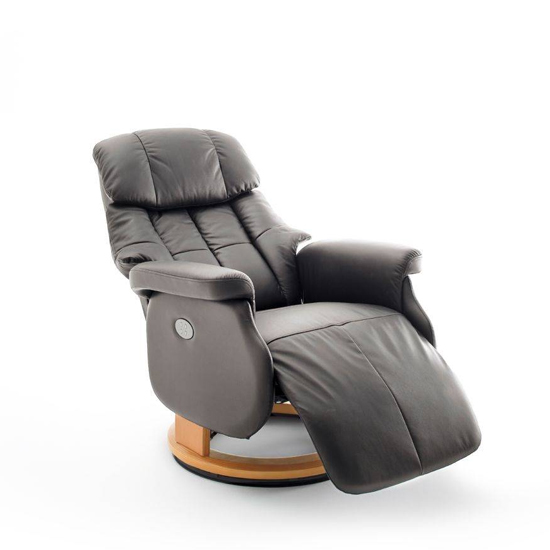 Calgary Leather Electric Relaxer Chair In Grey And Natural | Furniture ...
