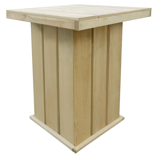 Calia Square Wooden Bar Table In Green Impregnated