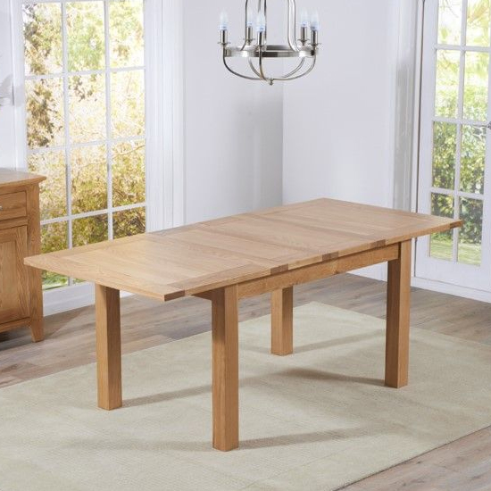 Cambroad Rectangular 120cm Extending Wooden Dining Table In Oak ...