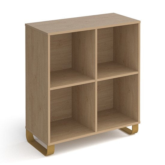 New York Tall Wooden Shelving Unit In Hickory Oak | Sale