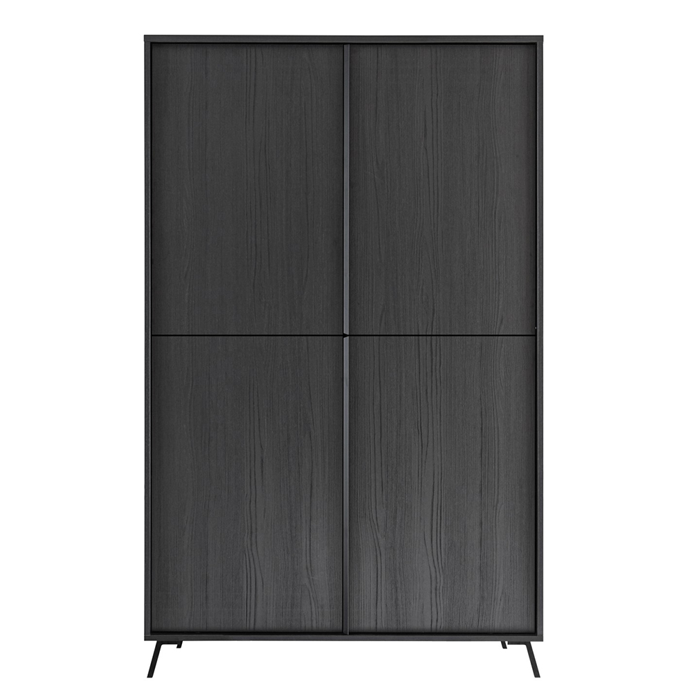 Cappy Wooden Highboard With 4 Doors In Black