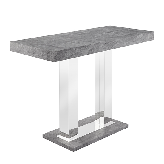 Caprice Large Concrete Effect Bar Table 6 Candid White Stools