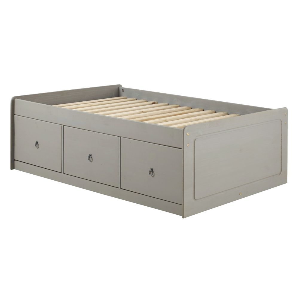 Caribou Wooden Cabin Bed With 3 Drawers In Grey Oak