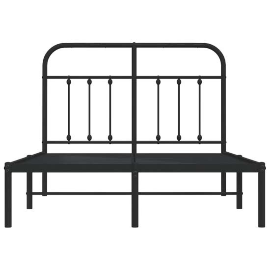 Carmel Metal Small Double Bed With Headboard In Black