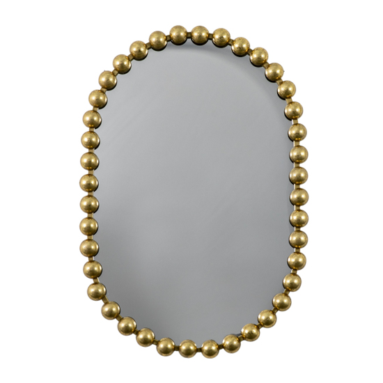 Carmel Rounded Rectangle Portrait Wall Mirror In Gold Frame