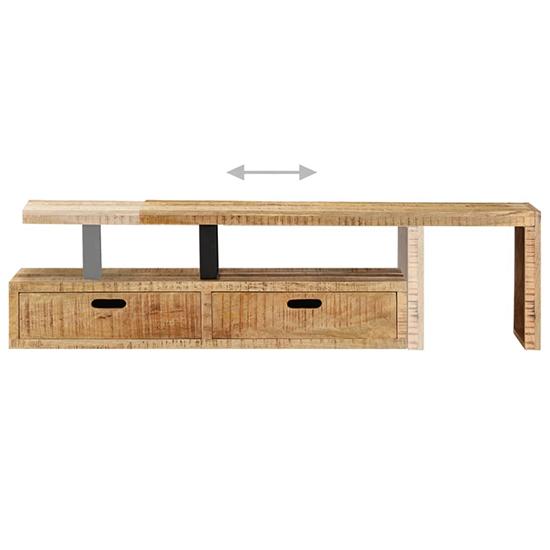 Carnig Mango Wood TV Stand With 2 Drawers In Natural | Furniture in Fashion