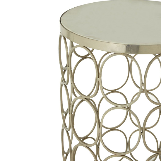 Casa Marble Set Of 2 Side Tables With Silver Metal Frame