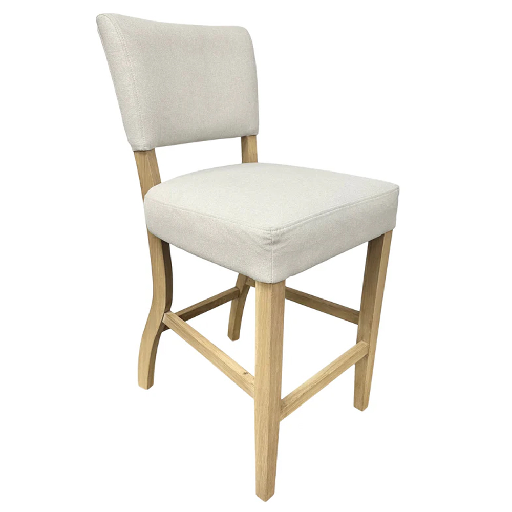 Celina Fabric Bar Stool With Wooden Frame In Natural | Furniture in Fashion
