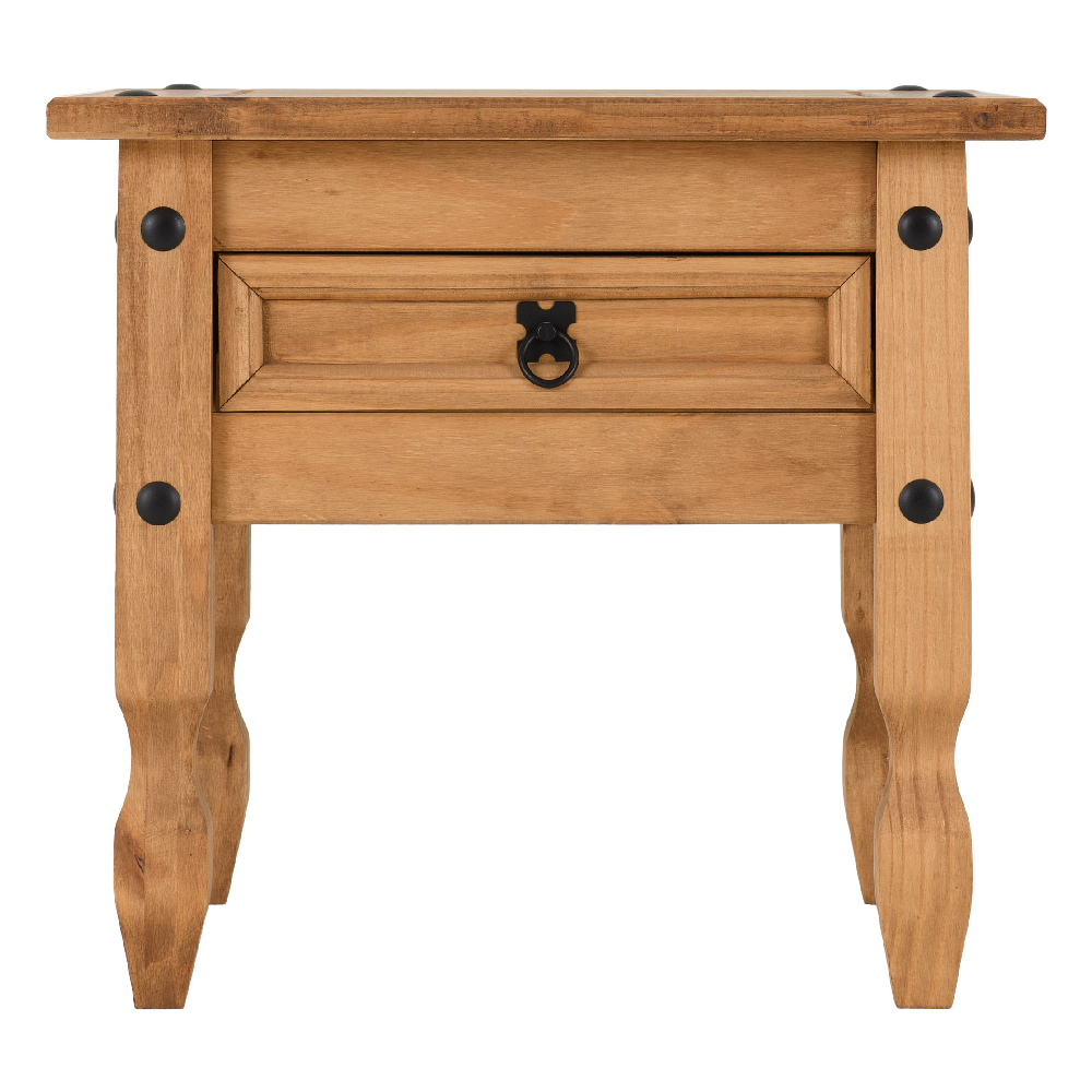 Central Wooden Lamp Table With 1 Drawer In Oak