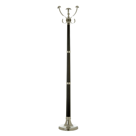 Charston Metal Coat Stand In Nickel With Black Leather | Furniture in ...