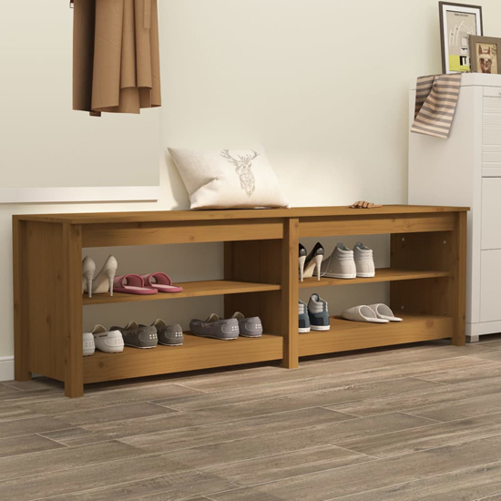 Chickasaw Pinewood Shoe Storage Bench In Black | Furniture in Fashion