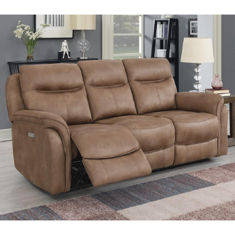 Maritime Electric Recliner Fabric 3 Seater Sofa In Graphite | Furniture ...