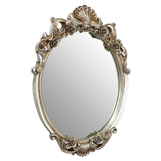 Cikroya Rose And Clam Wall Mirror In Champagne | Furniture in Fashion