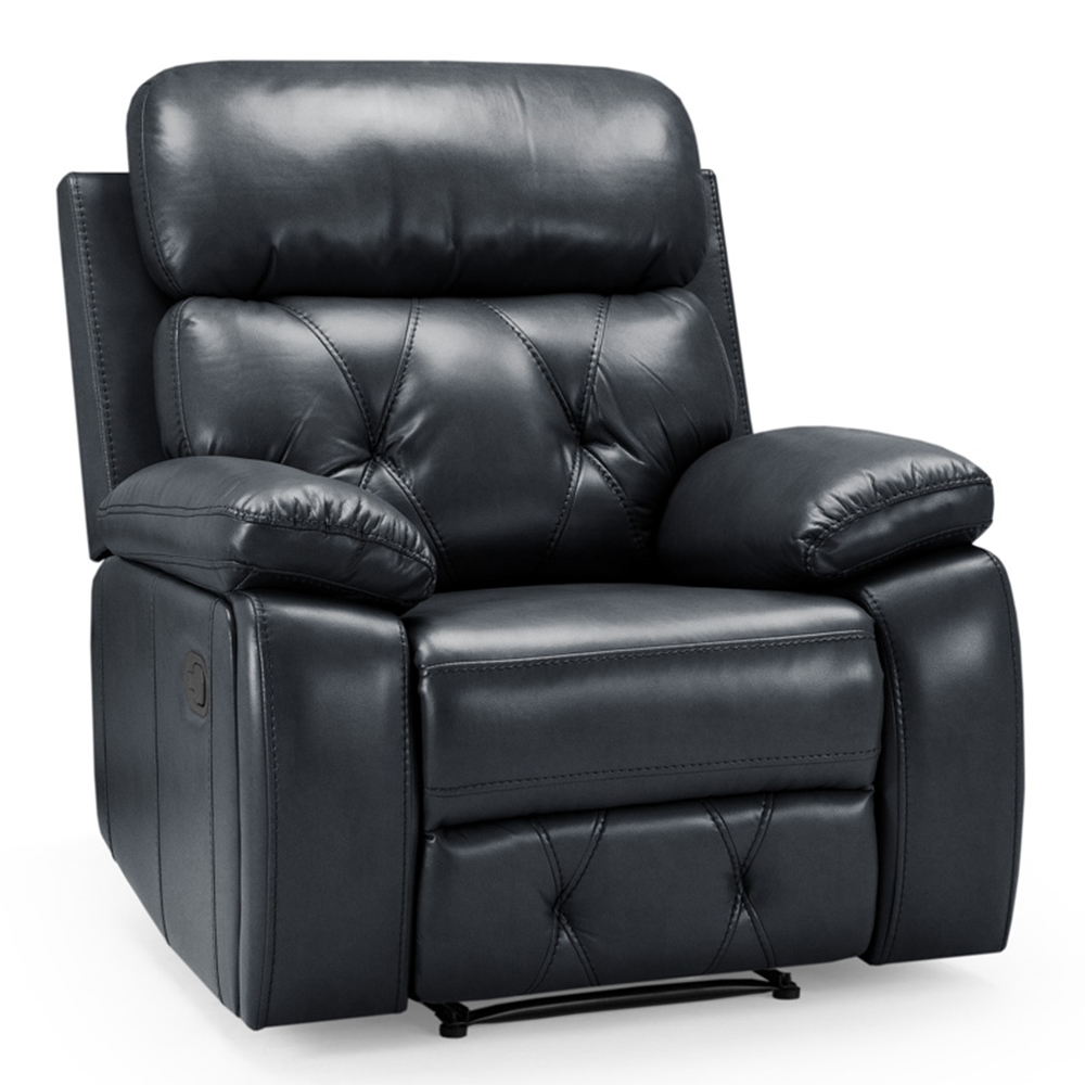 Colby Faux Leather Recliner 1 Seater Sofa In Black | Furniture in Fashion