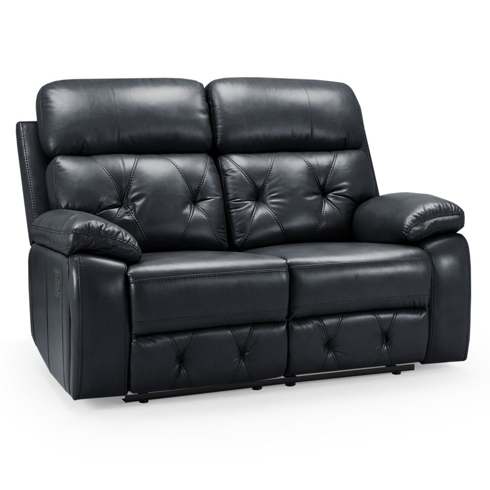 Colby Faux Leather Recliner 2 Seater Sofa In Black | Furniture in Fashion