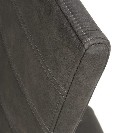 Conary Dark Grey Suede Effect Dining Chairs In Pair | Furniture in Fashion