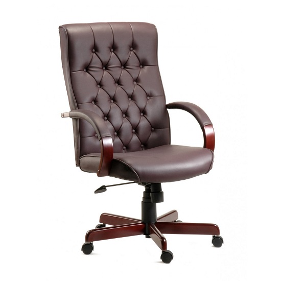 Corbin Executive Office Chair In Burgundy Faux Leather | Furniture in ...