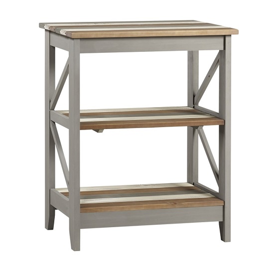Corina Vintage Three Tier Shelving Unit In Grey Wax Finish | Furniture ...