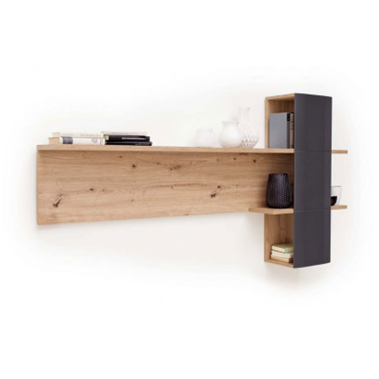 Cortona Horizontal Wall Shelving Unit In Planked Oak