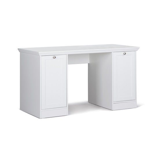 Country Modern Computer Desk In White With 2 Doors | Furniture in Fashion