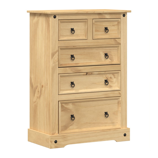 Croydon Wooden Chest Of 5 Drawers Medium In Brown