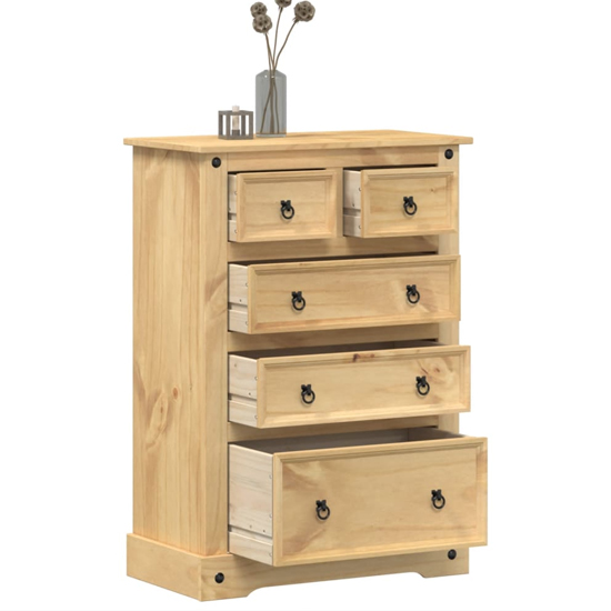 Croydon Wooden Chest Of 5 Drawers Medium In Brown