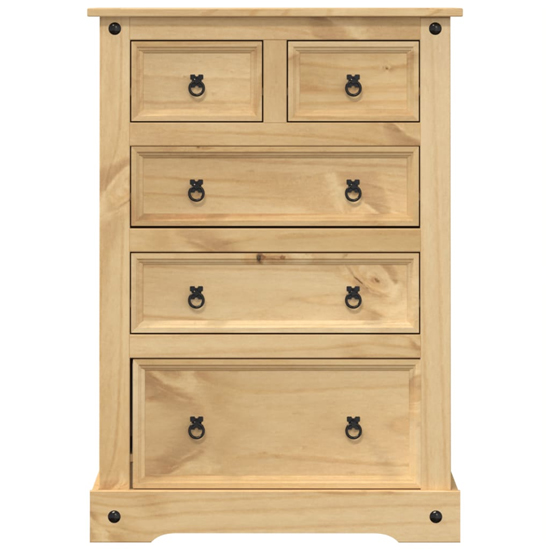 Croydon Wooden Chest Of 5 Drawers Medium In Brown