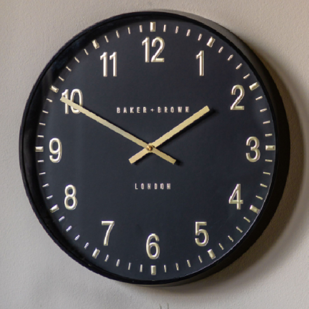 Cudahy Glass Round Wall Clock In Black