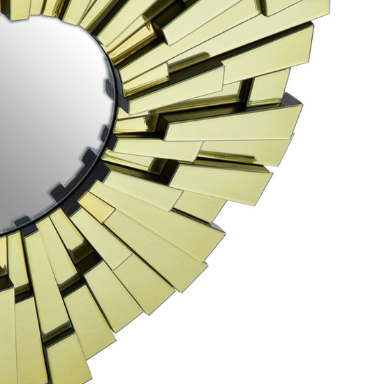 Dania Large Circular Sunburst Design Wall Mirror In Gold