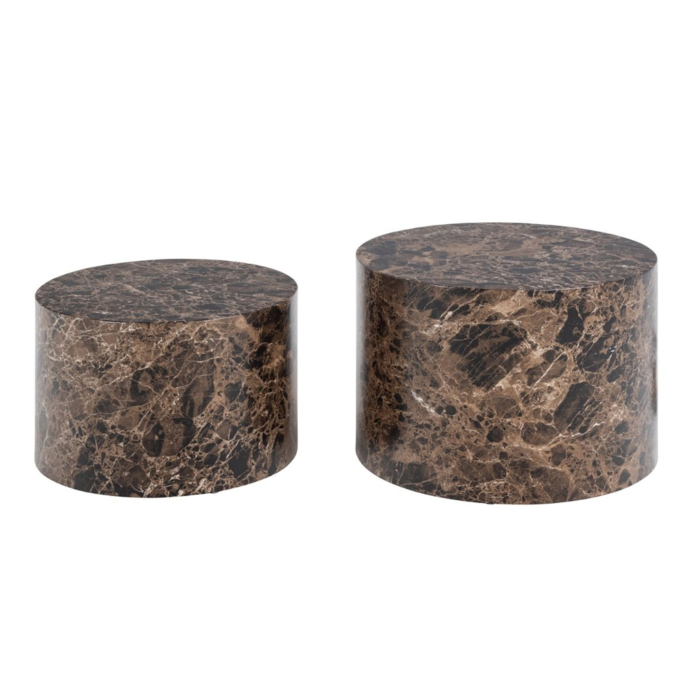 Dania Wooden Nesting Coffee Table In Brown Marble Effect