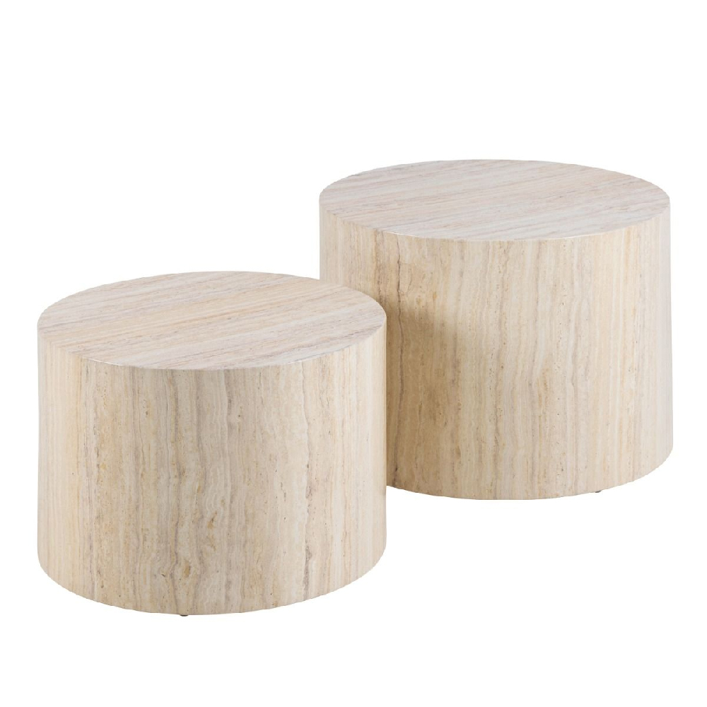 Dania Wooden Set Of 2 Coffee Table Round In Light Oak