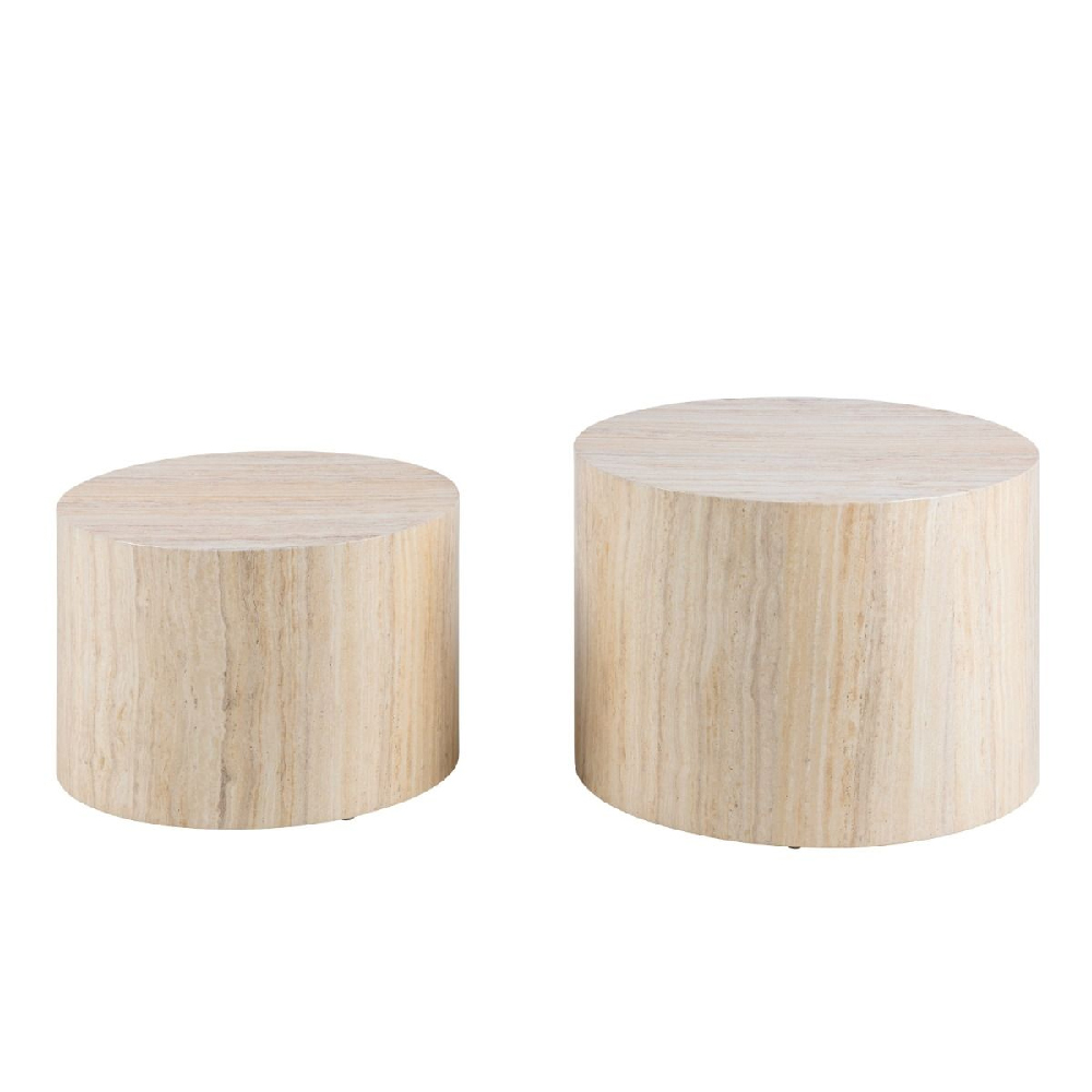 Dania Wooden Set Of 2 Coffee Table Round In Light Oak