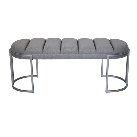 Alameda High Gloss Hallway Seating Bench In White With LED | Furniture ...