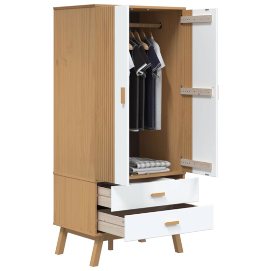 Dawlish Wooden Wardrope With 2 Doors In White And Brown