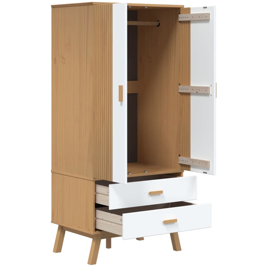 Dawlish Wooden Wardrope With 2 Doors In White And Brown
