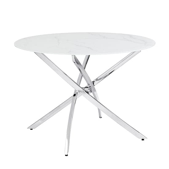 Daytona Round Diva Glass Dining Table 4 Imperial Champagne Chairs