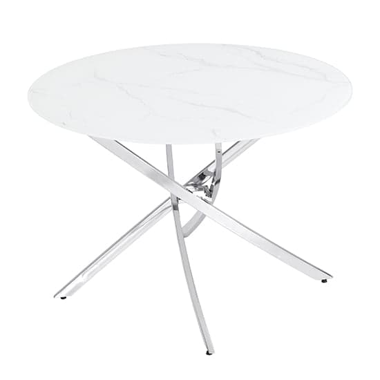 Daytona Round Diva Glass Dining Table 4 Imperial Champagne Chairs