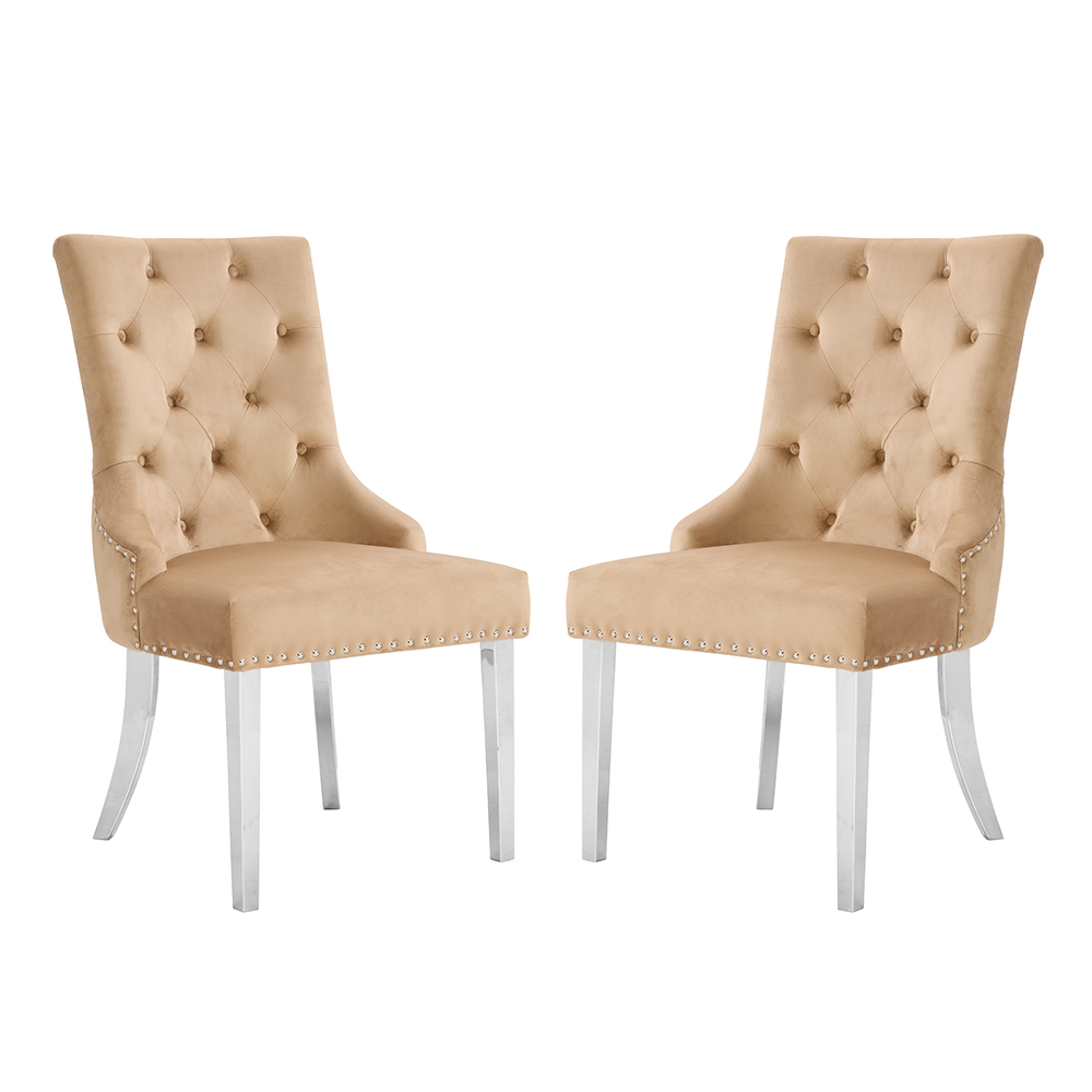 Daytona Round Diva Glass Dining Table 4 Imperial Champagne Chairs
