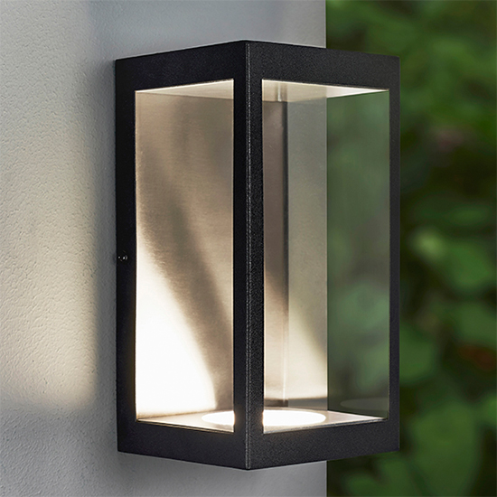 Dean LED Glass Panels Wall Light In Matt Black