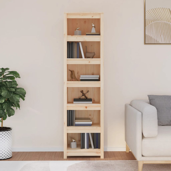 Delicia Solid Pinewood Bookcase With 5 Shelves In Brown | Furniture in ...
