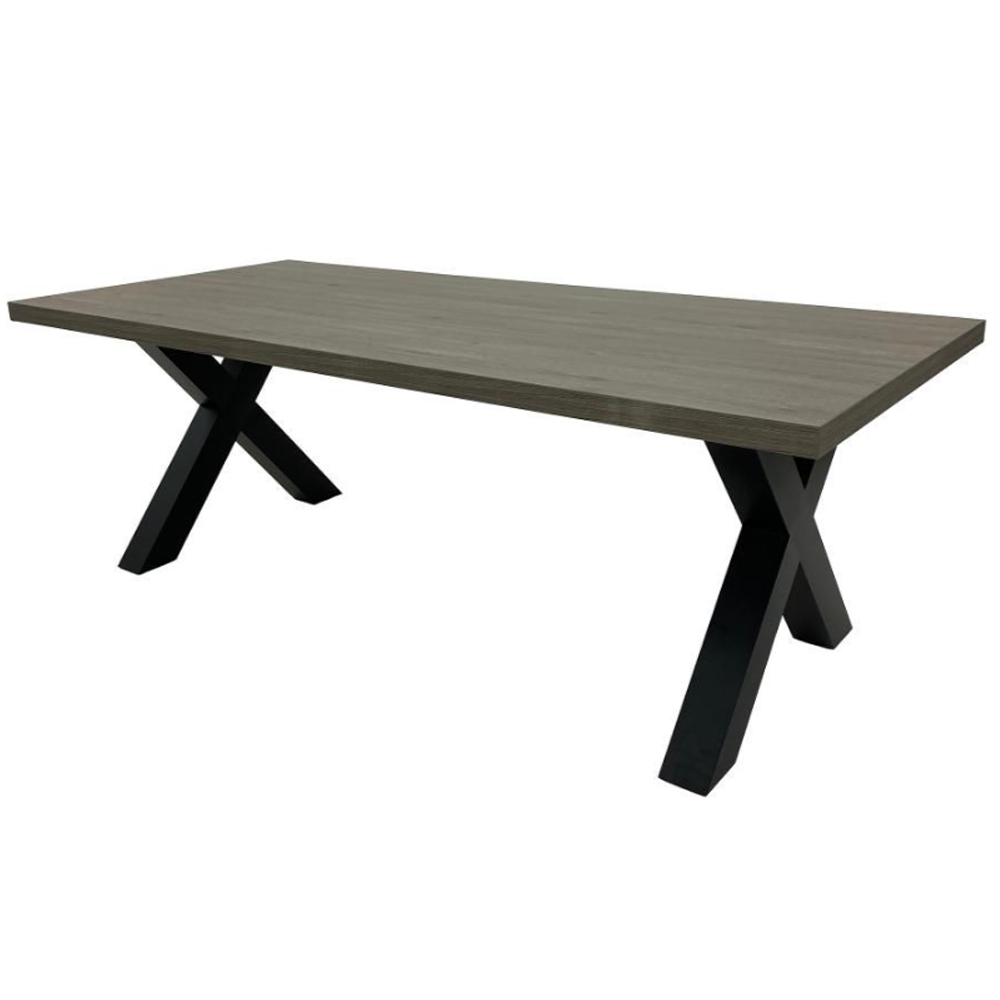 Detroit Small Wooden Rectangular Dining Table In Grey