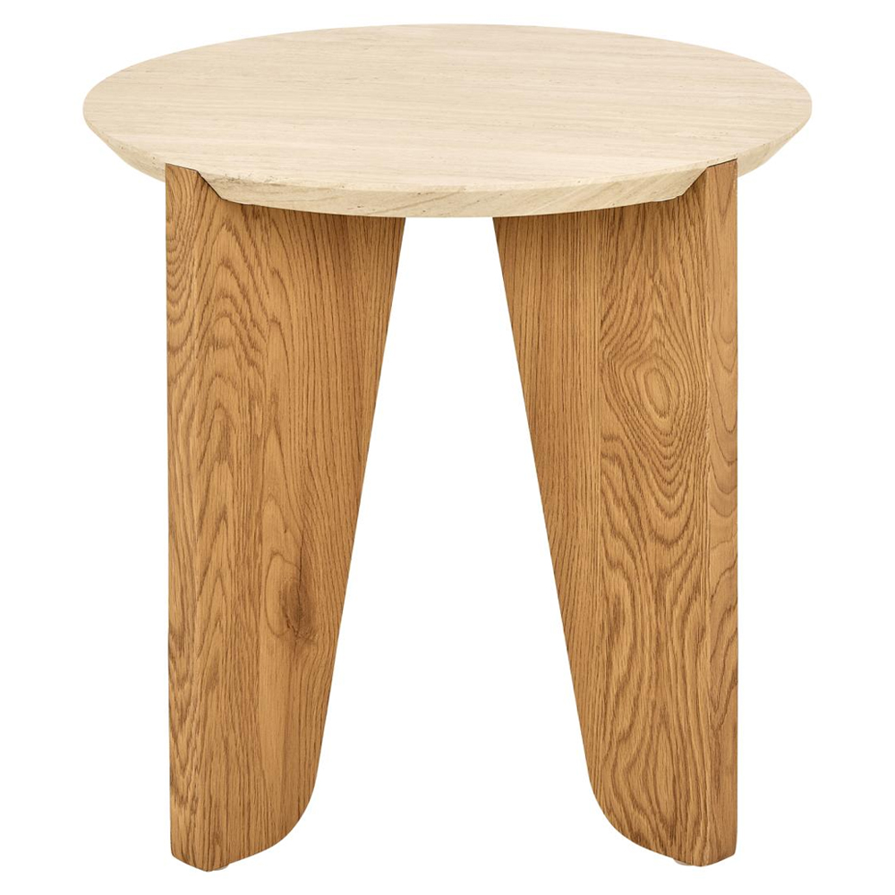 Detroit Wooden Round Side Table In Matt Oak