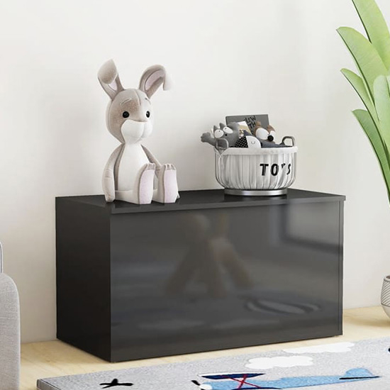 Devaun High Gloss Storage Blanket Box In Grey | Furniture in Fashion