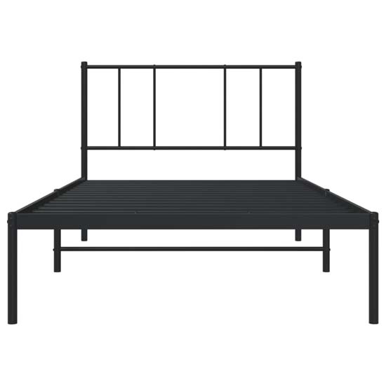 Devlin Metal Single Bed With Headboard In Black