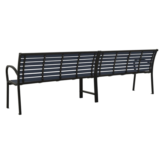 Dira Twin WPC Garden Seating Bench With Steel Frame In Black ...