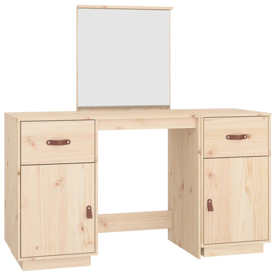Doria Pine Wood Dressing Table With Mirror In Natural | Furniture in ...