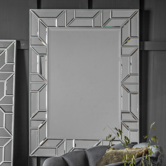 Dresden Small Rectangular Wall Bedroom Mirror In Silver Frame ...