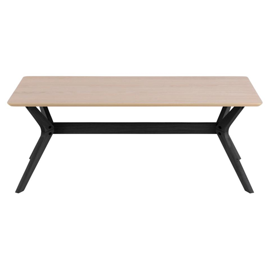 Durant Rectangular Wooden Coffee Table In Oak With Black Legs ...